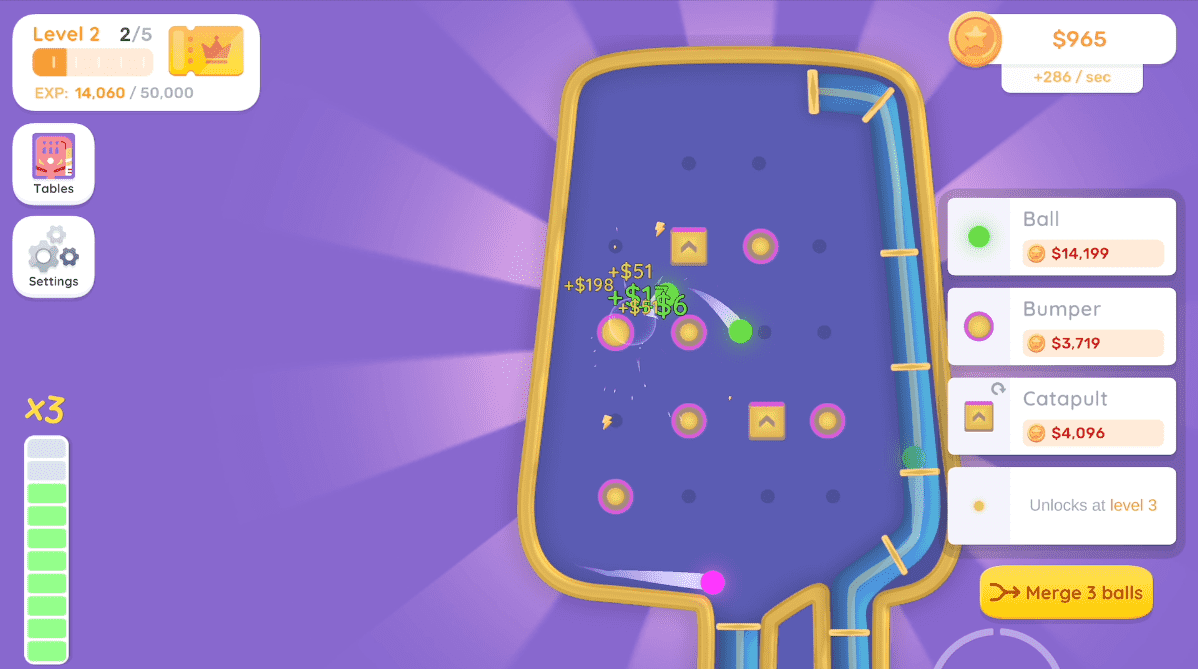 Idle Pinball: Merge & Pin - Play Online at Coolmath Games